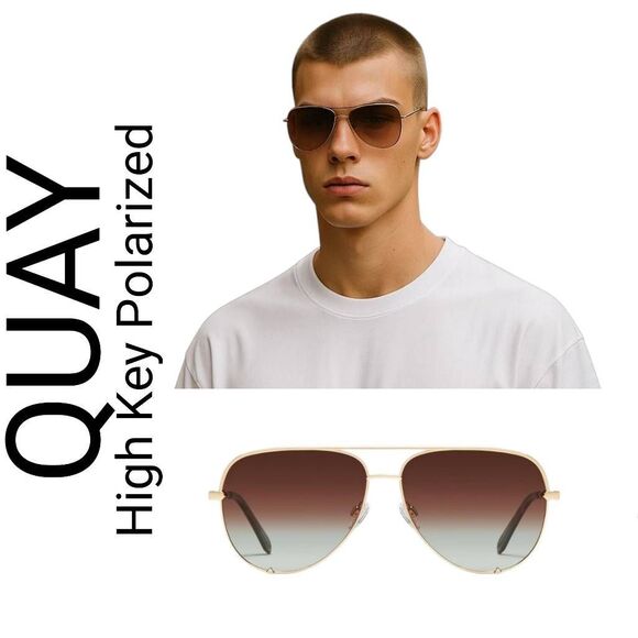 Quay Australia | Accessories | Quay High Key Gold Aviator Frame Brown ...